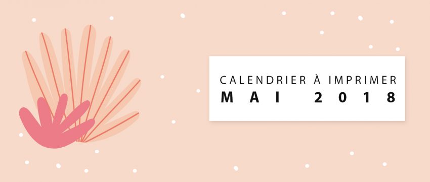 Calendrier mai 2018 à imprimer - Minou le chat